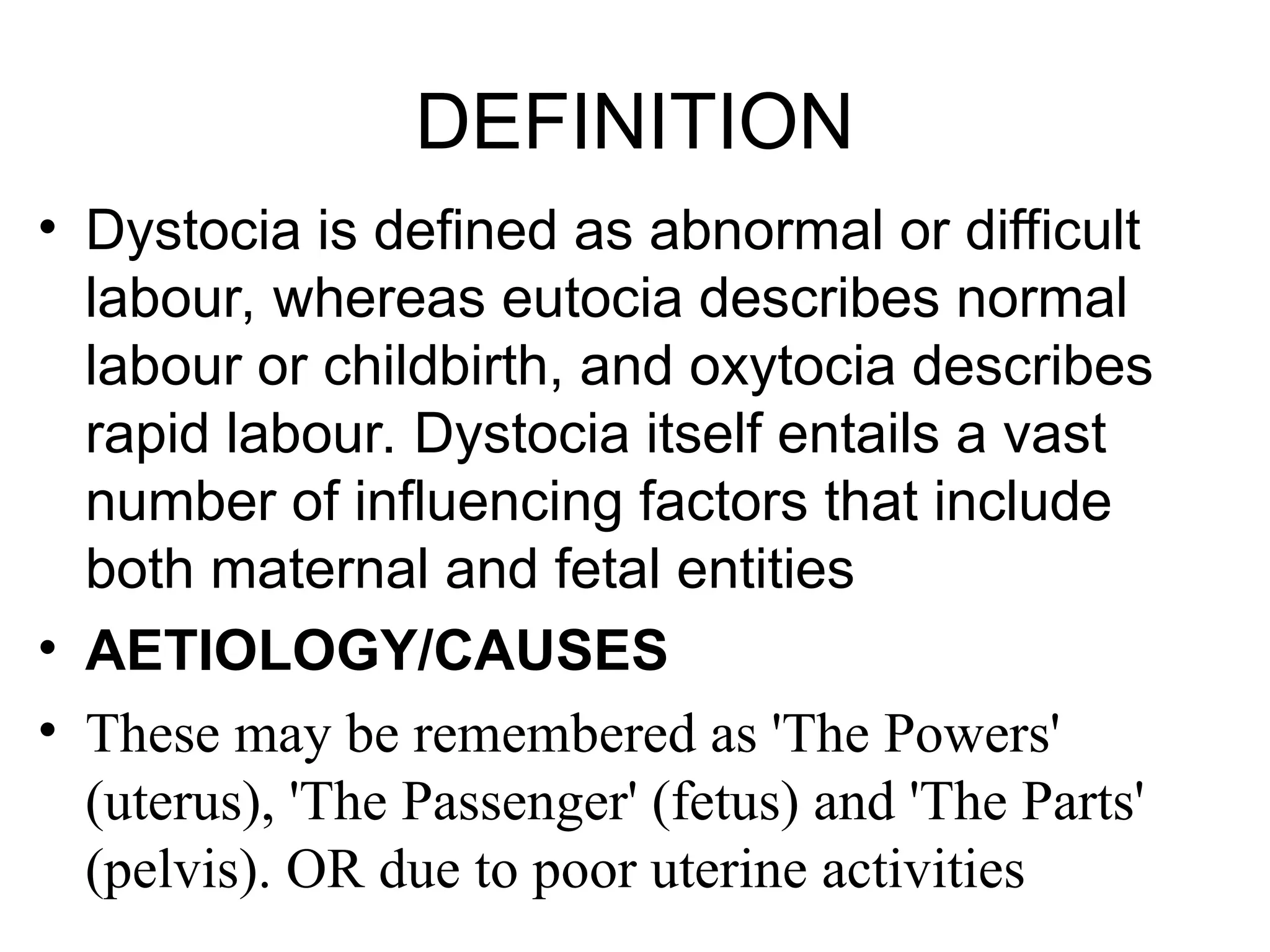 CERVICAL DYSTOCIA A key note to diagnose a factor of prolonged labour | PPT