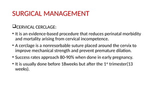 CERVICAL INCOMPETENCE: Evaluation and management | PPTX