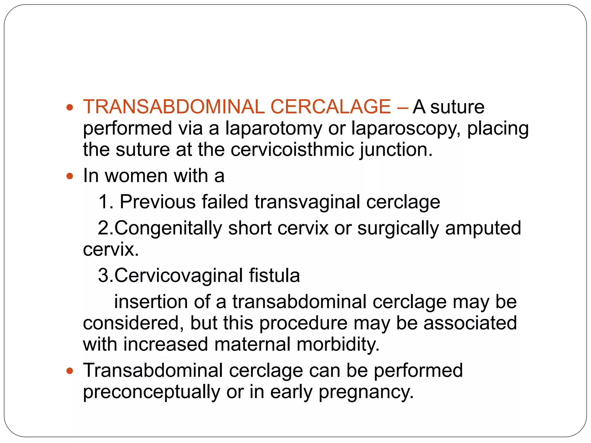 Cervical insufficiency | PPTX