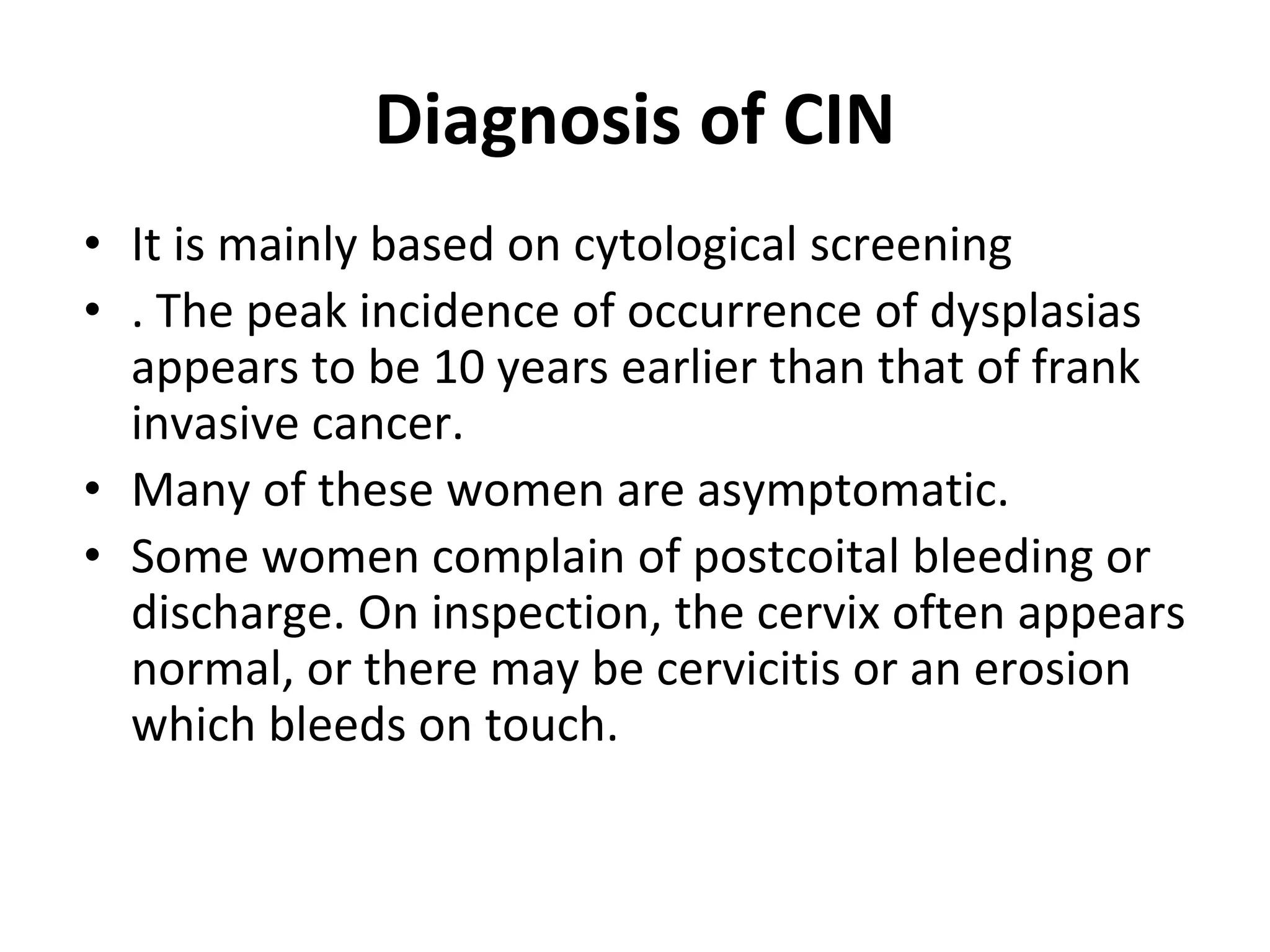 Cervical intraepithelial neoplasia, carcinoma of cervix | PPTX
