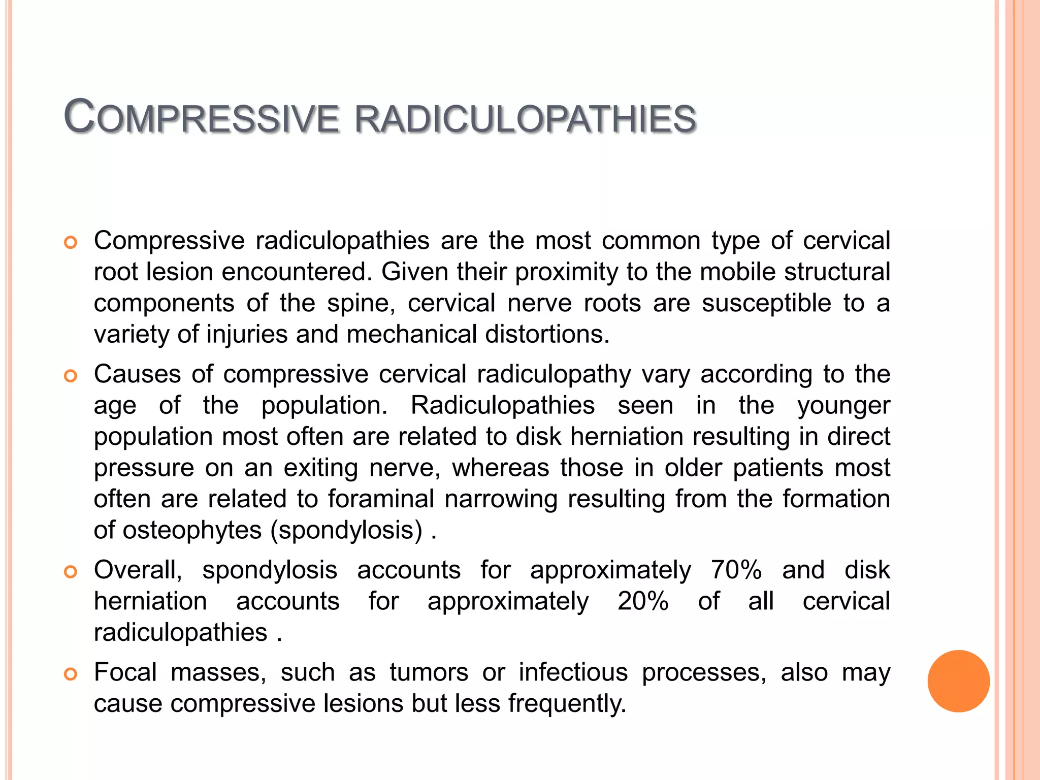 Cervical radiculopathy | PPTX