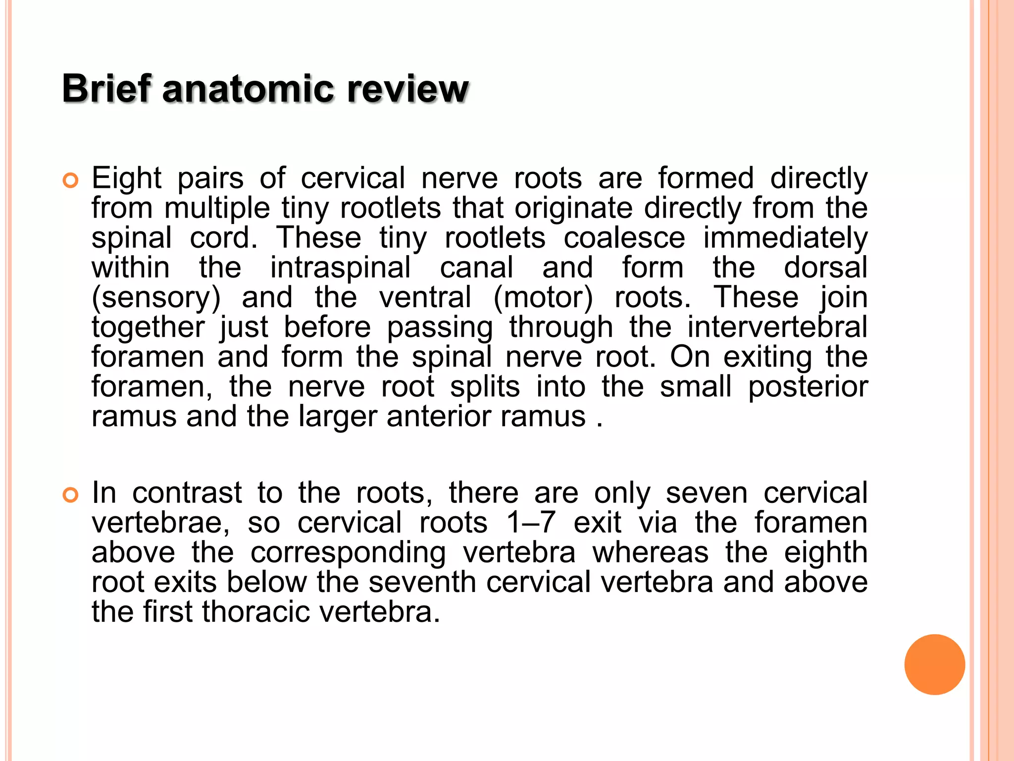 Cervical radiculopathy | PPTX
