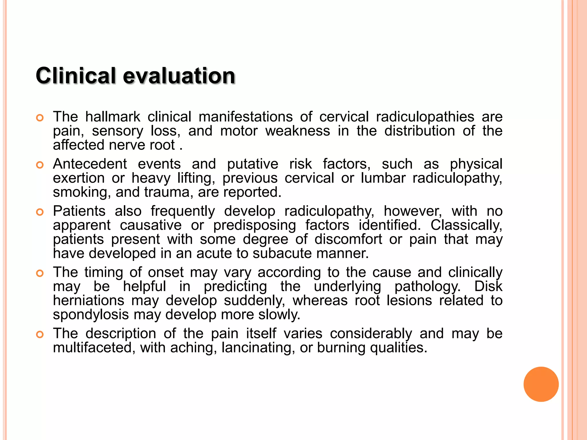 Cervical radiculopathy | PPTX