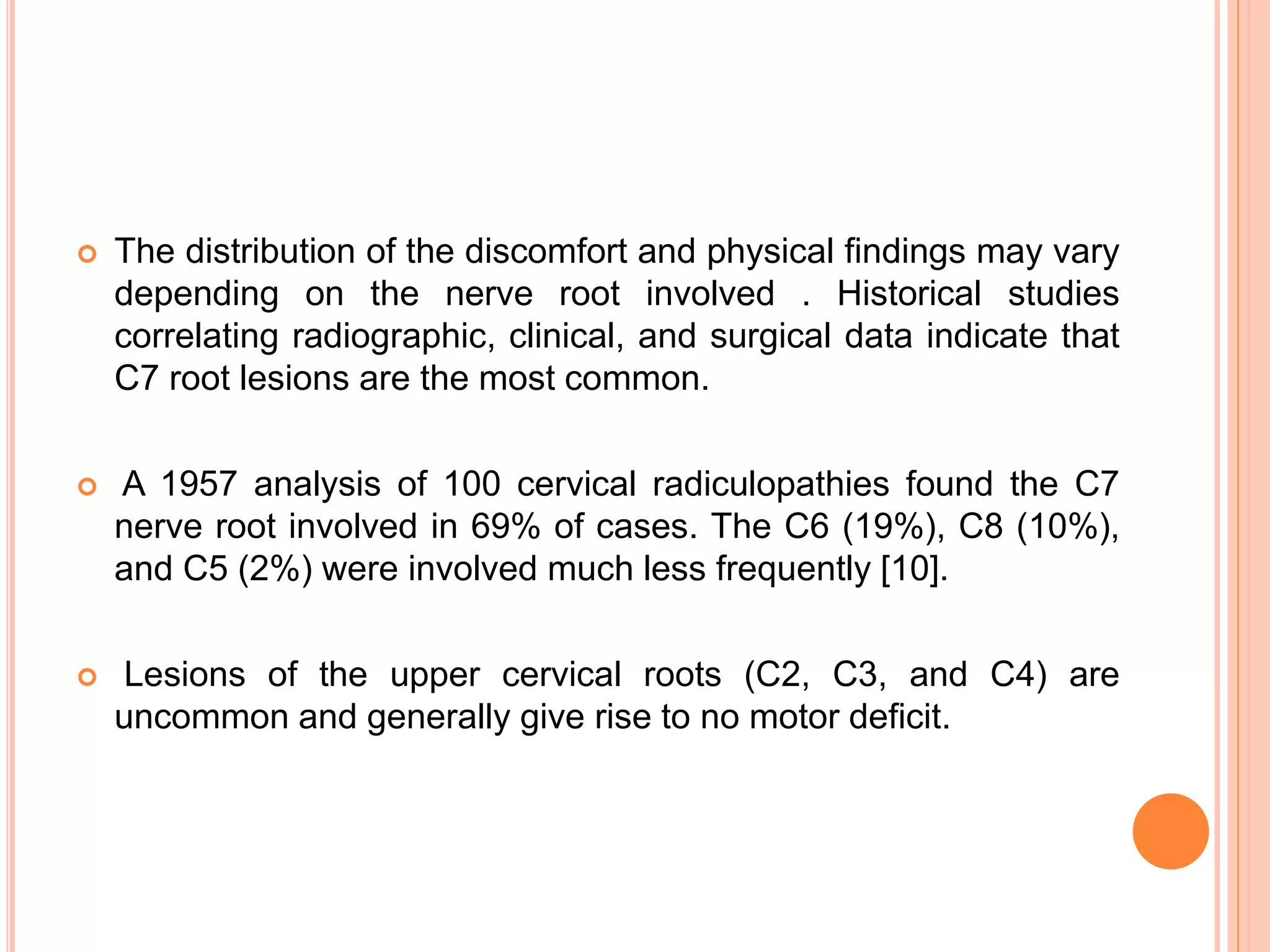 Cervical radiculopathy | PPTX