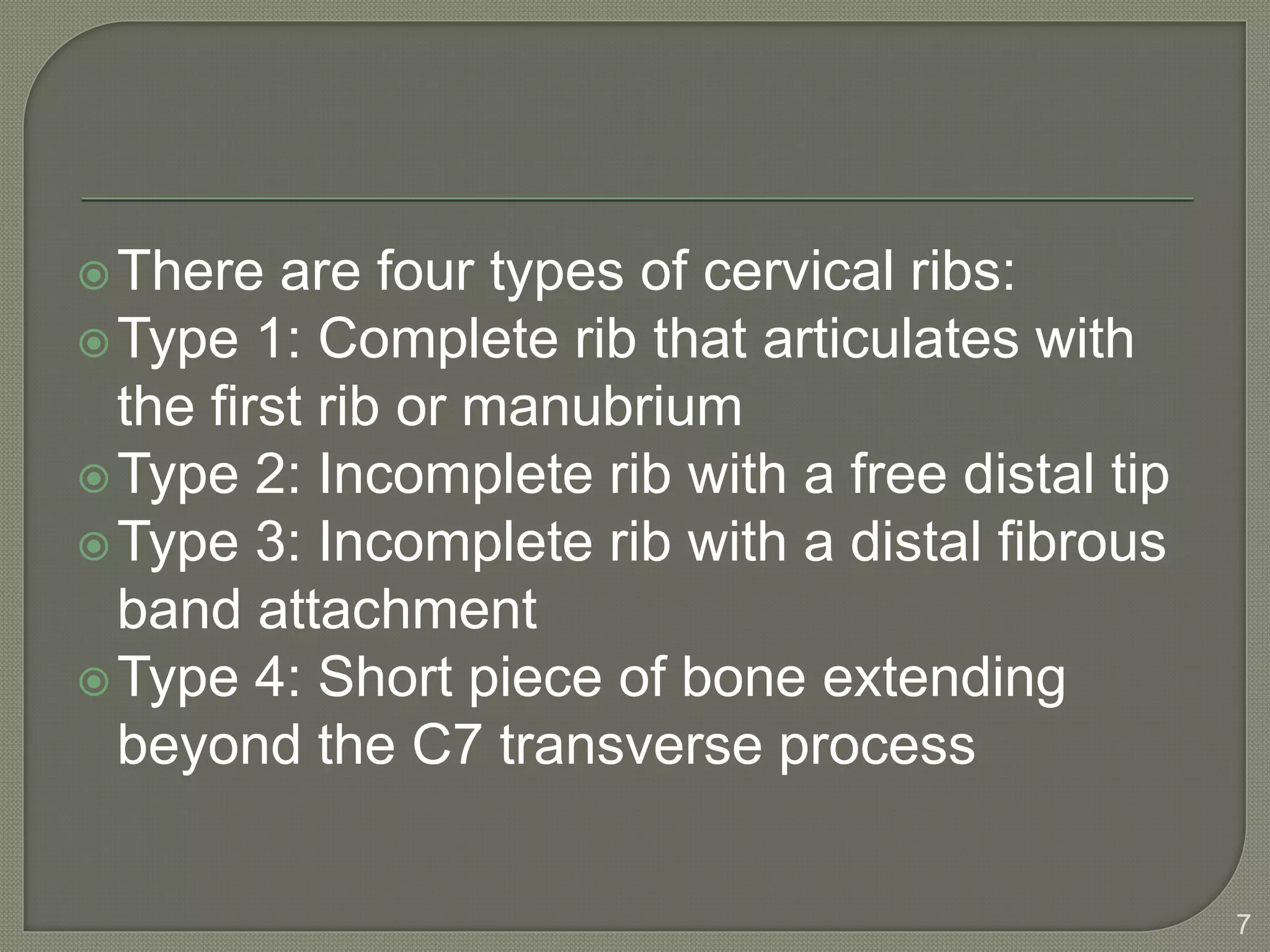 Cervical rib | PPTX | Death, Injury, or Military Conflict | Sensitive ...