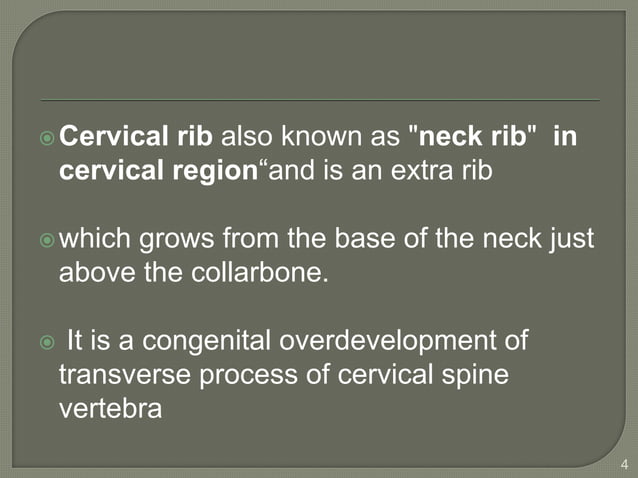 Cervical rib | PPTX | Death, Injury, or Military Conflict | Sensitive ...