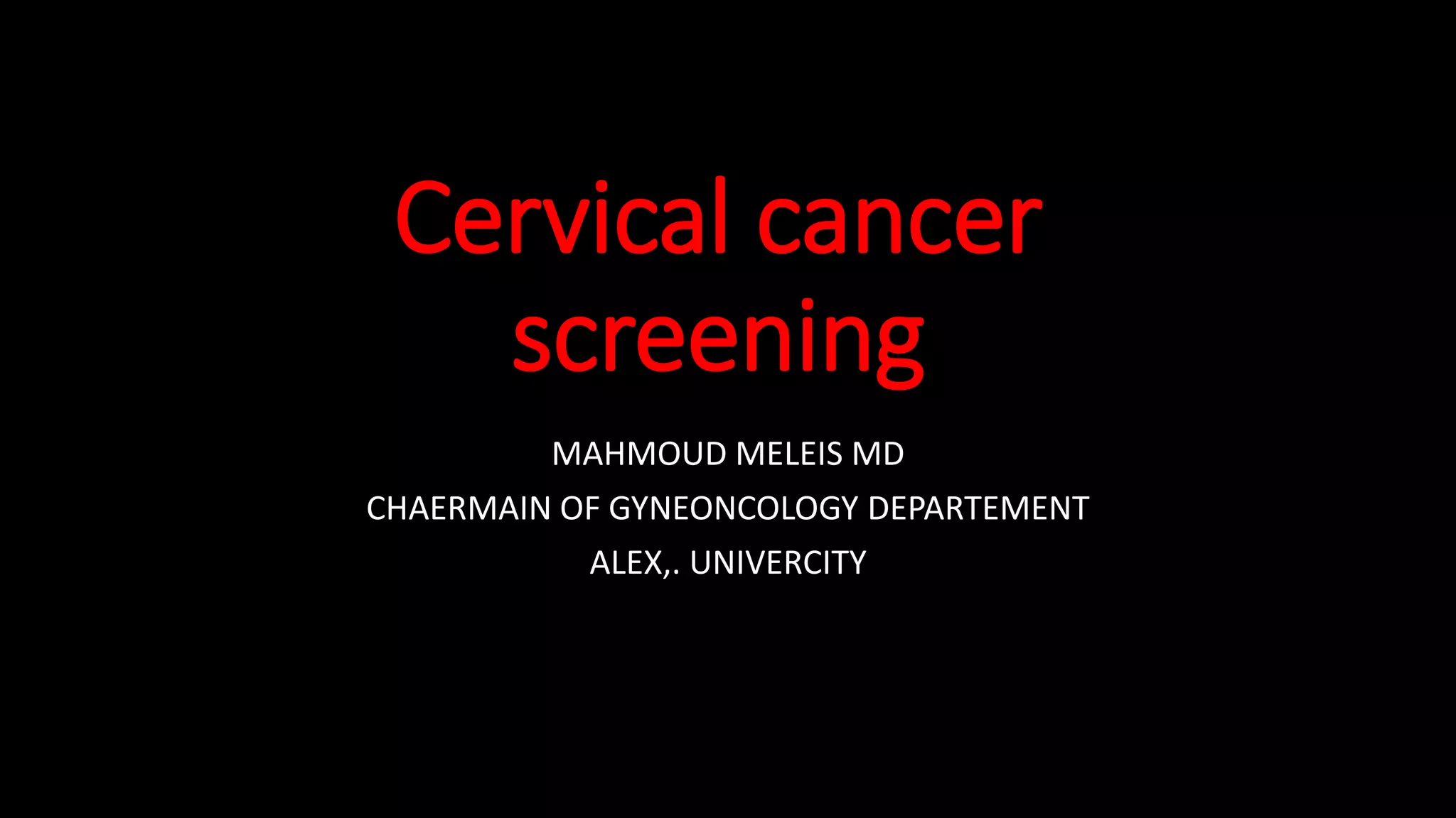 Cervical Screening Program | PPT