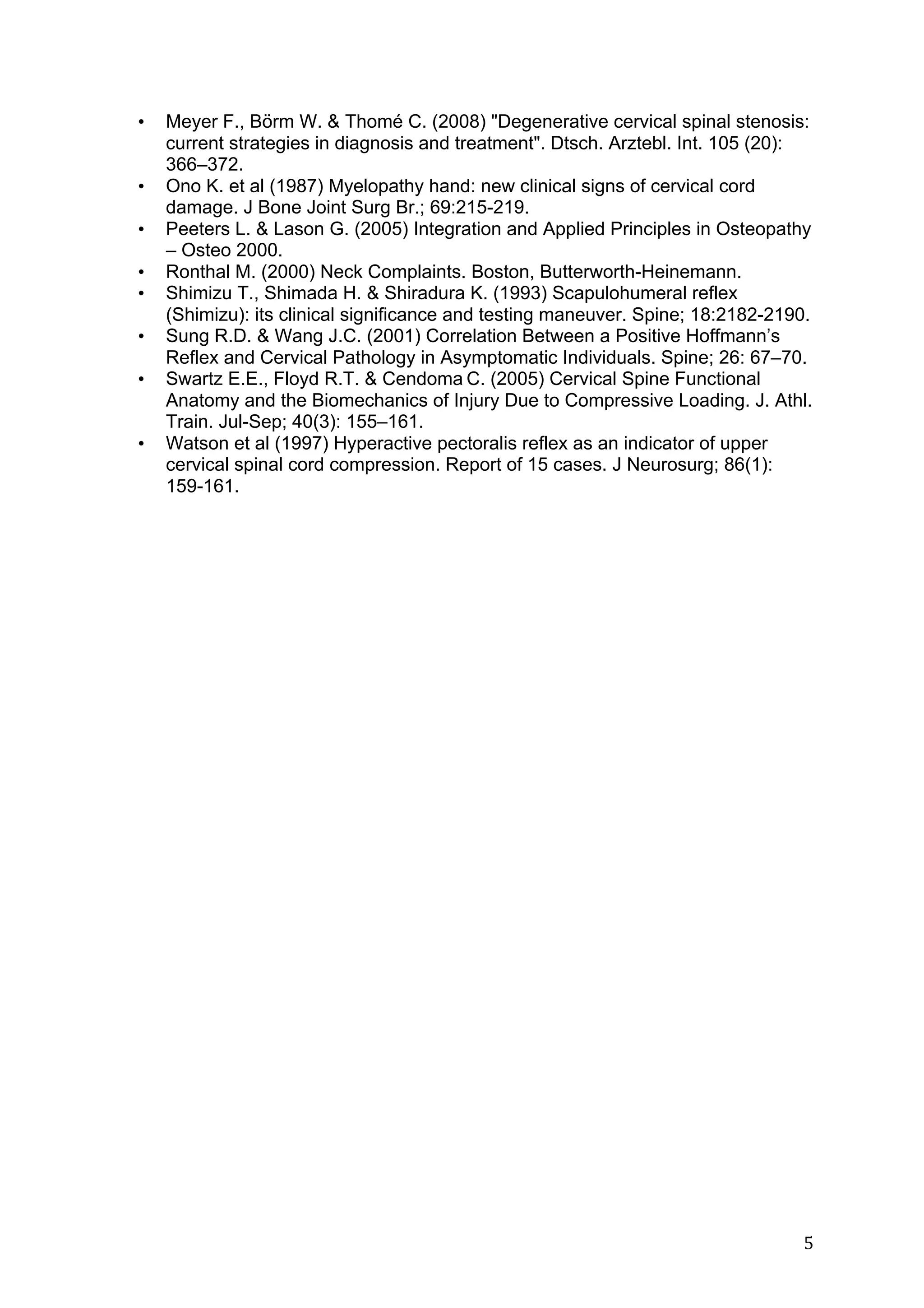 Cervical spinal stenosis and myelopathy | PDF