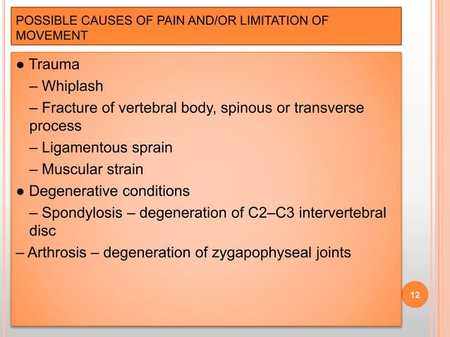 Subjective Examination Cervical spine Amir | PPTX
