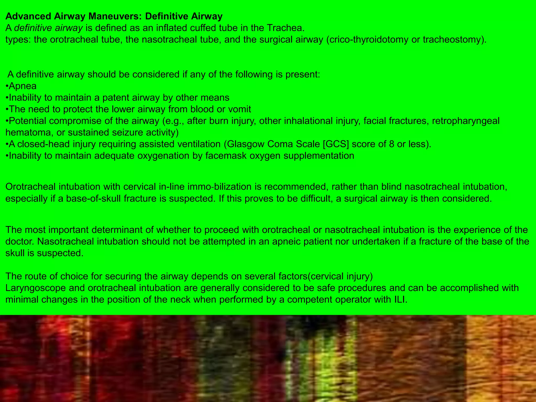 Cervical spine and airway in trauma | PPTX