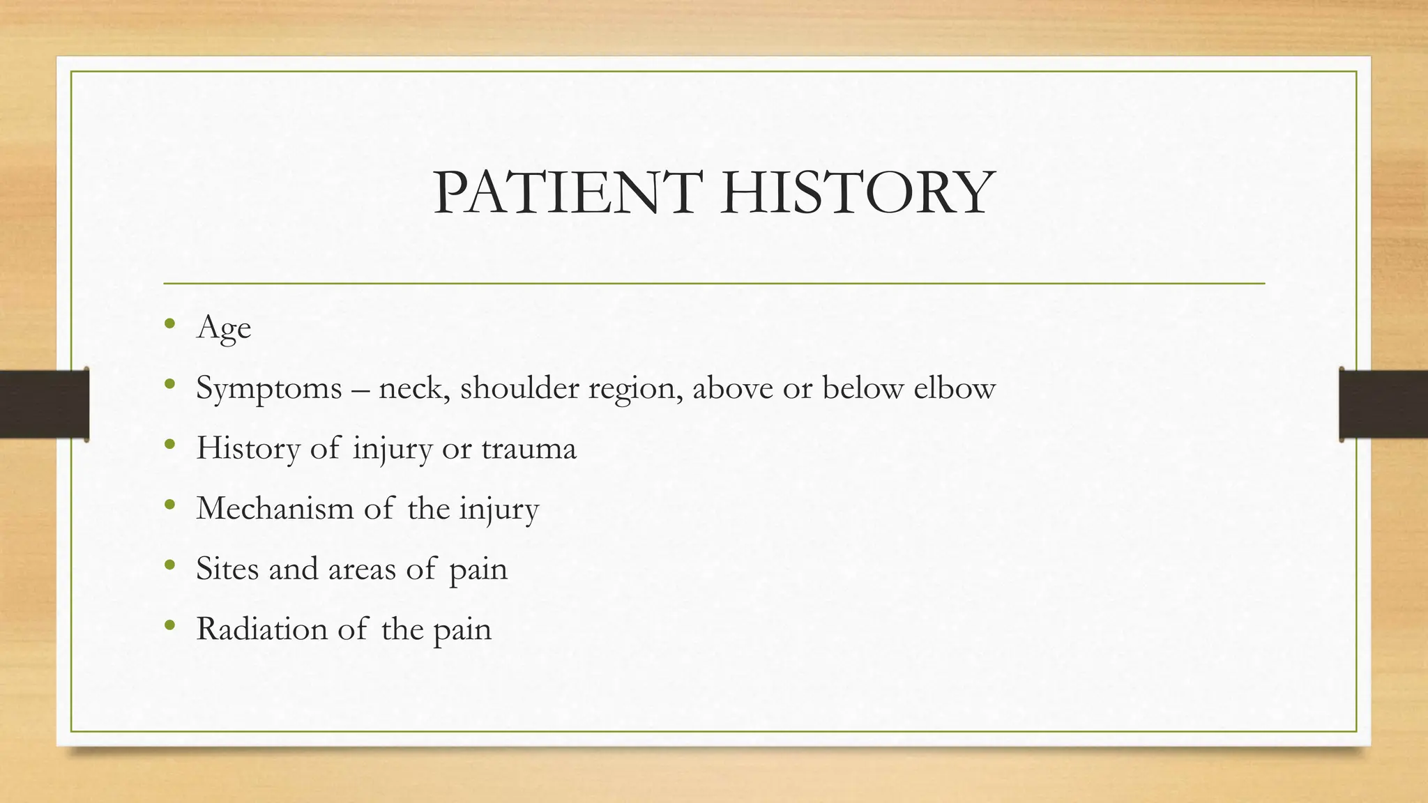cervical spine assessment. Physiotherapy Assessment | PPTX