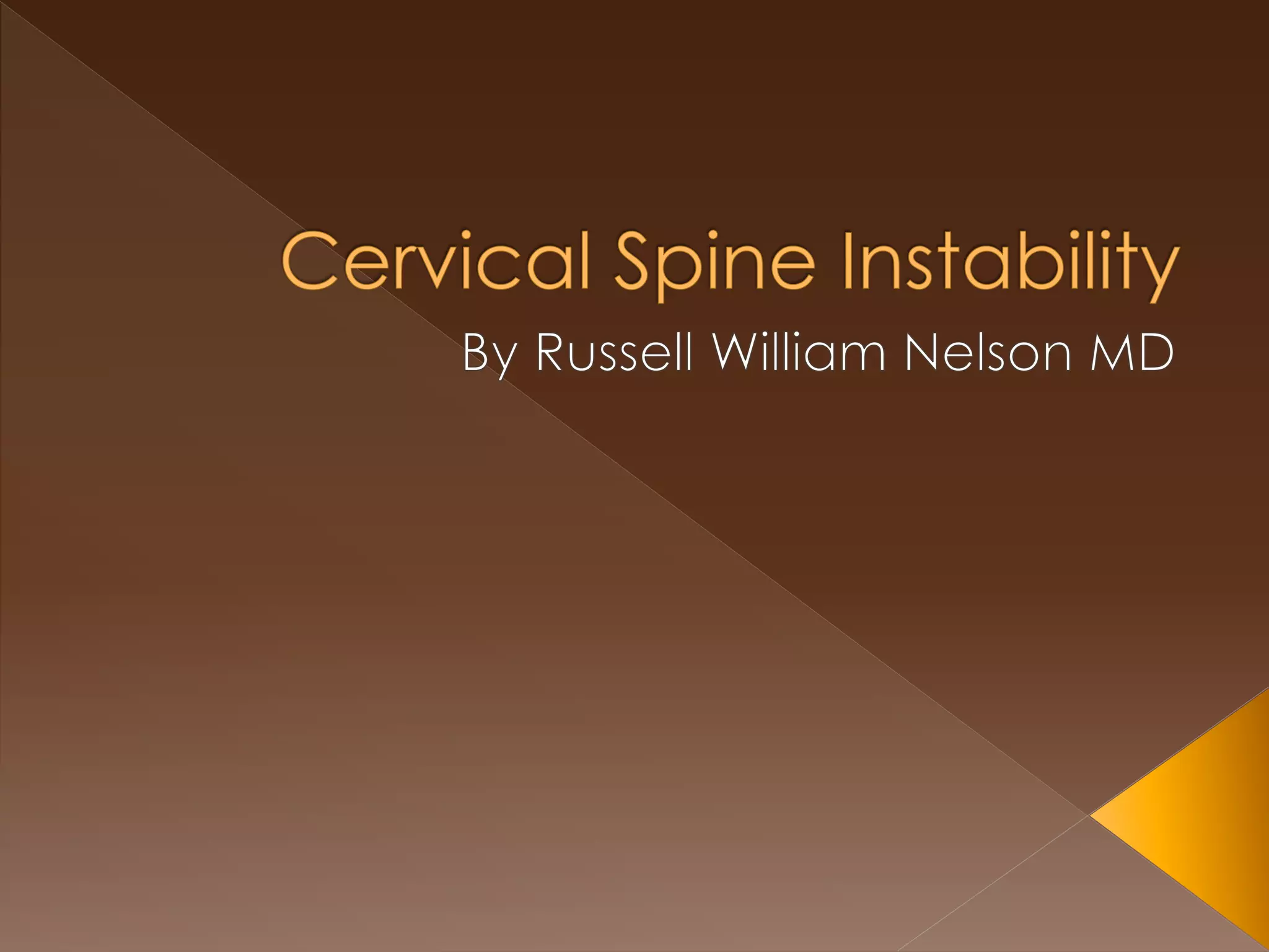 Cervical Spine Instability | PPTX