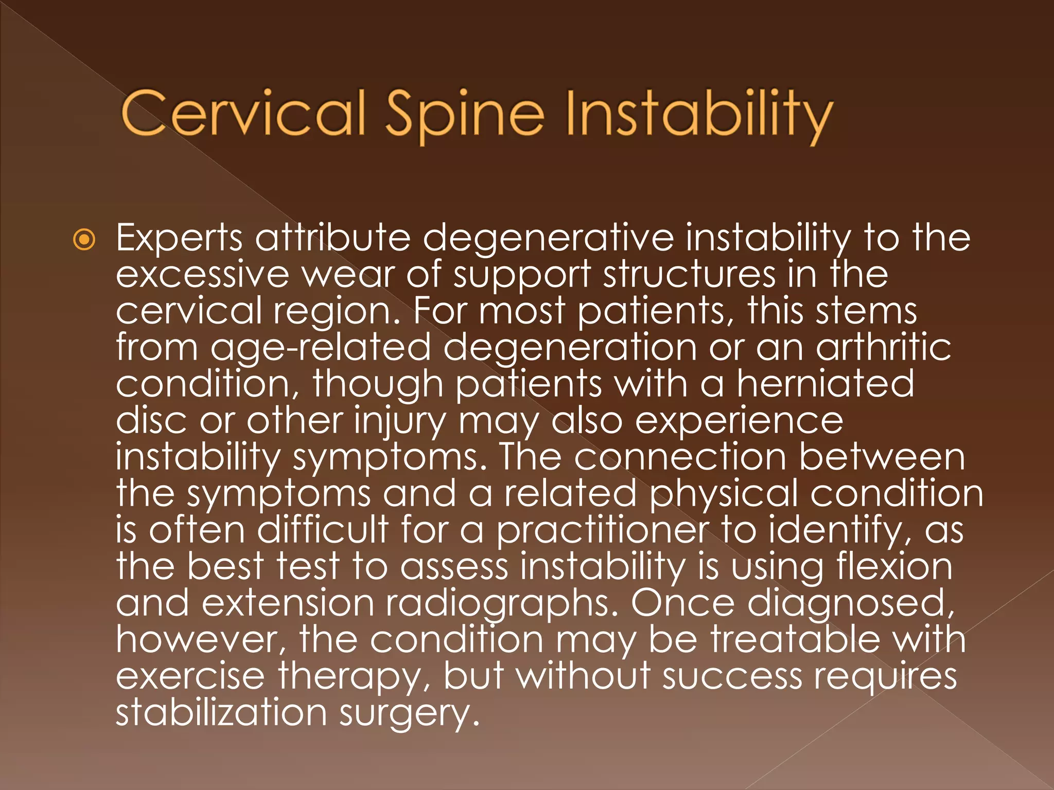 Cervical Spine Instability | PPTX