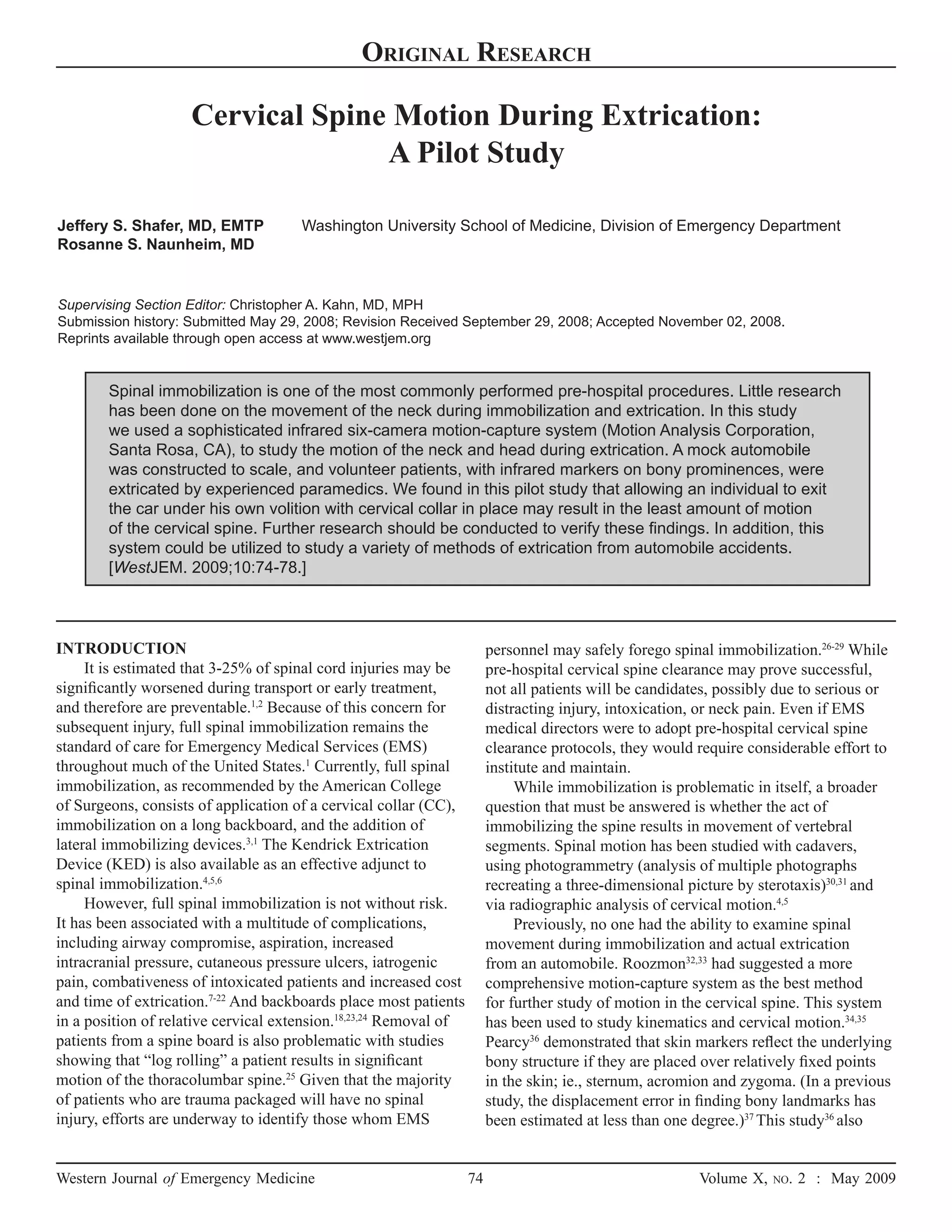 Cervical spine motion during extrication | PDF