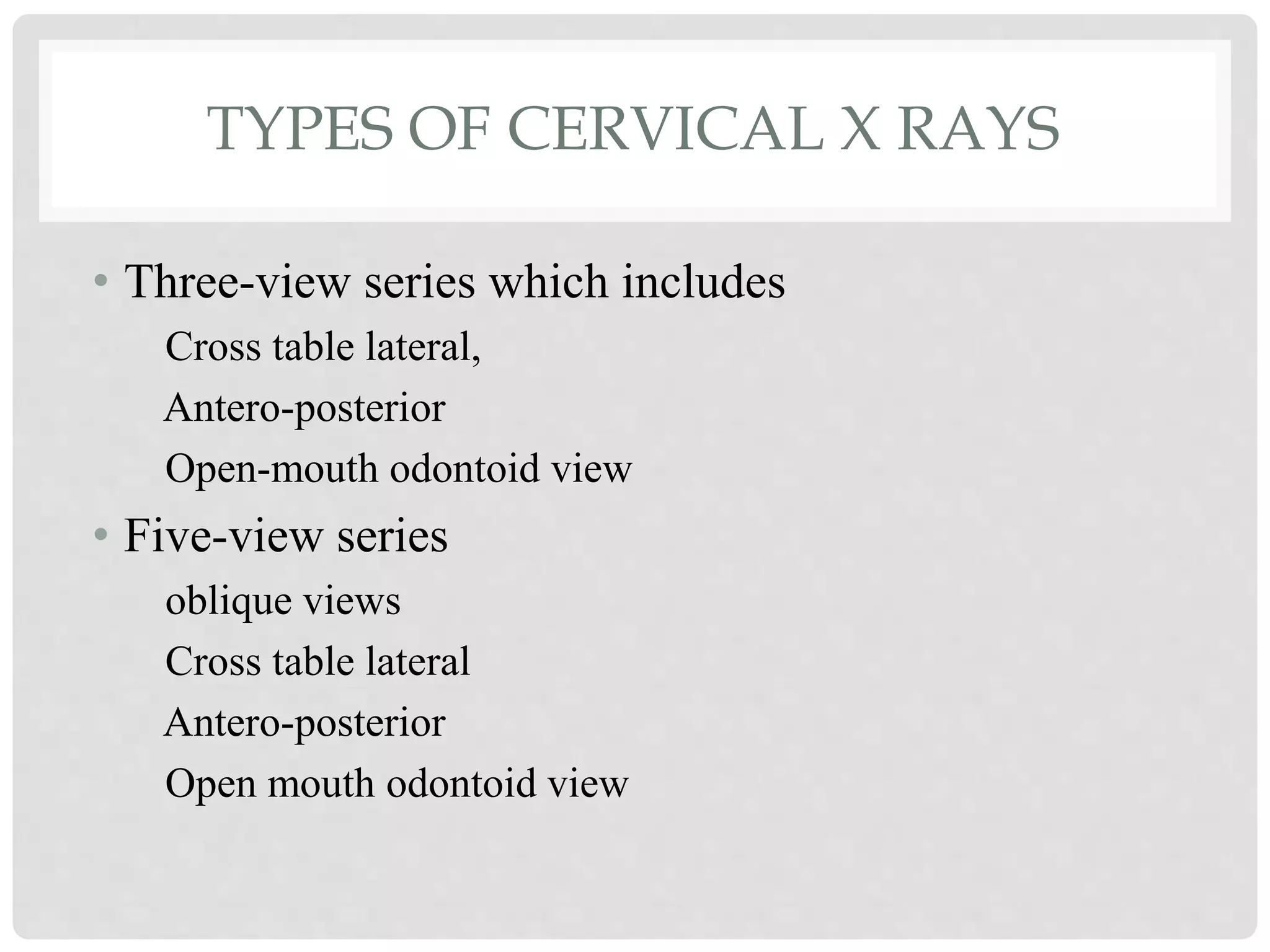 Cervical Spine Radiograph - MaxilloFacial Trauma | PPTX