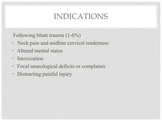 Cervical Spine Radiograph - MaxilloFacial Trauma | PPTX