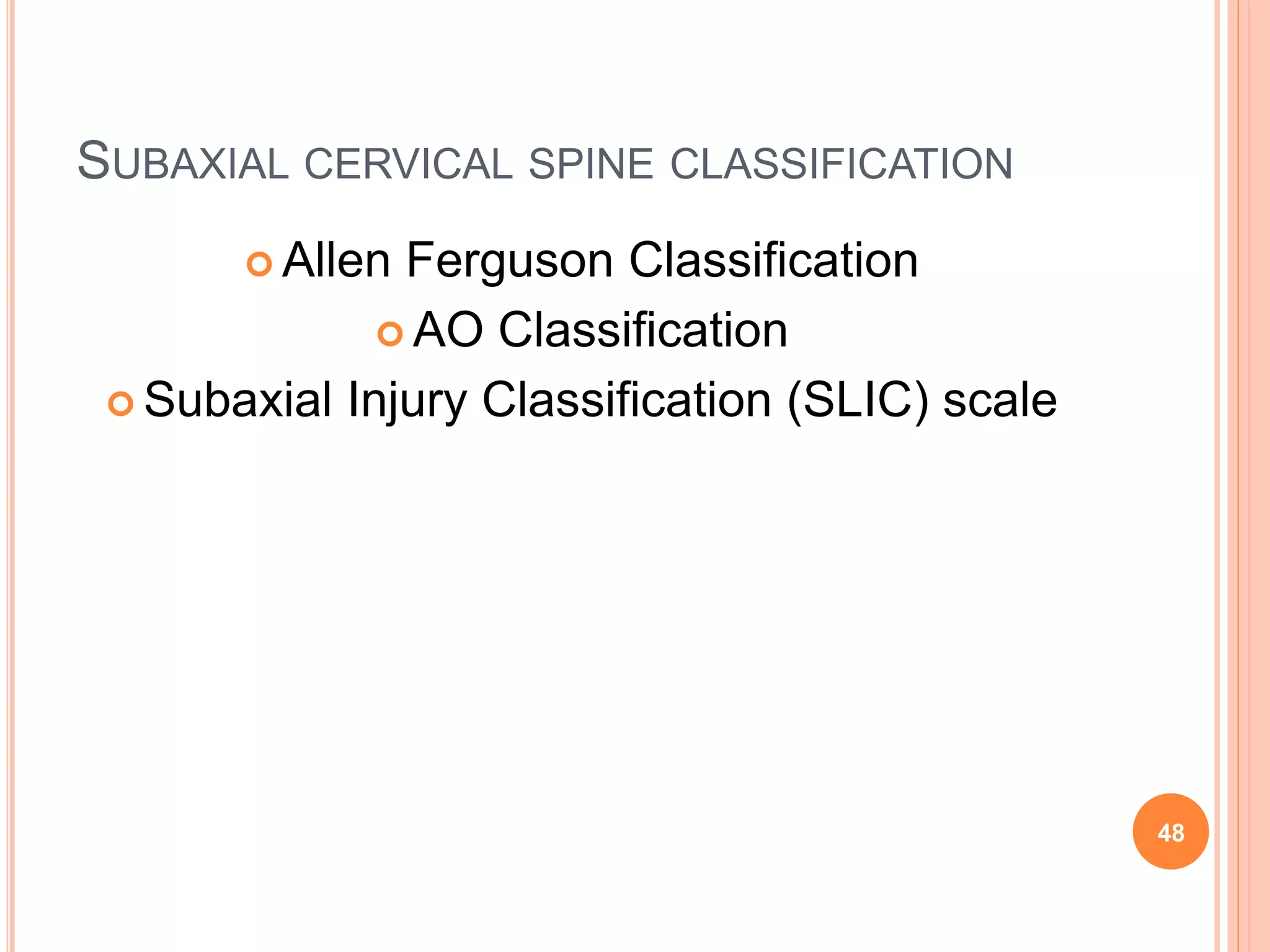 Cervical spine fracture radiology, classification and management | PPTX