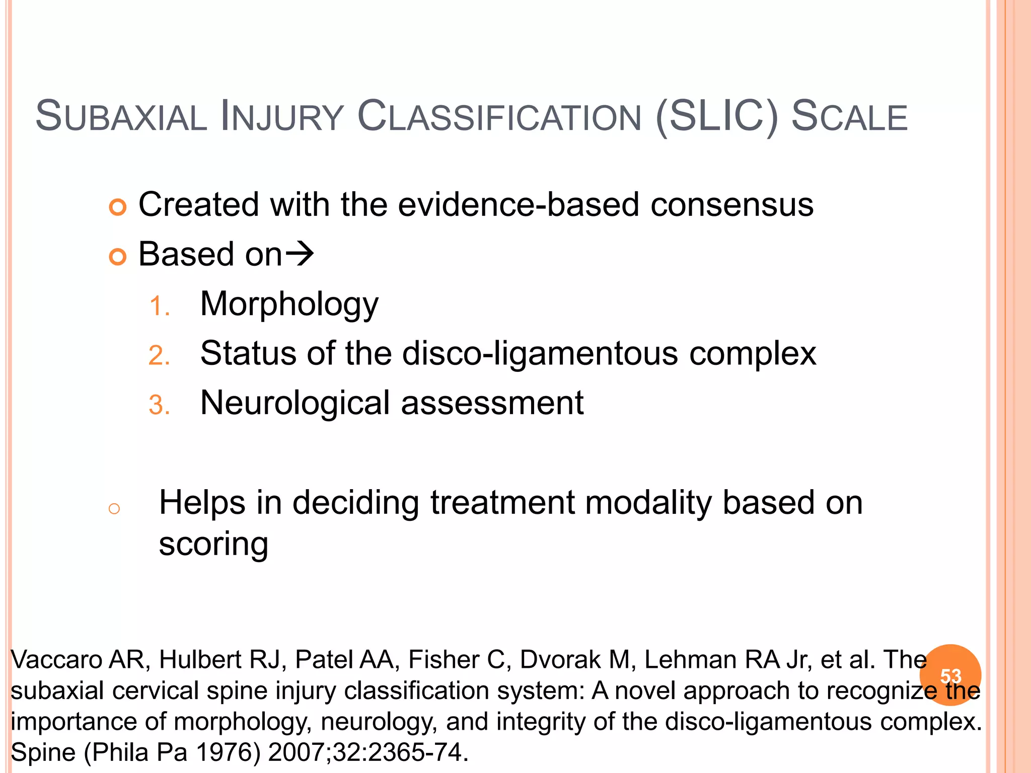Cervical spine fracture radiology, classification and management | PPTX