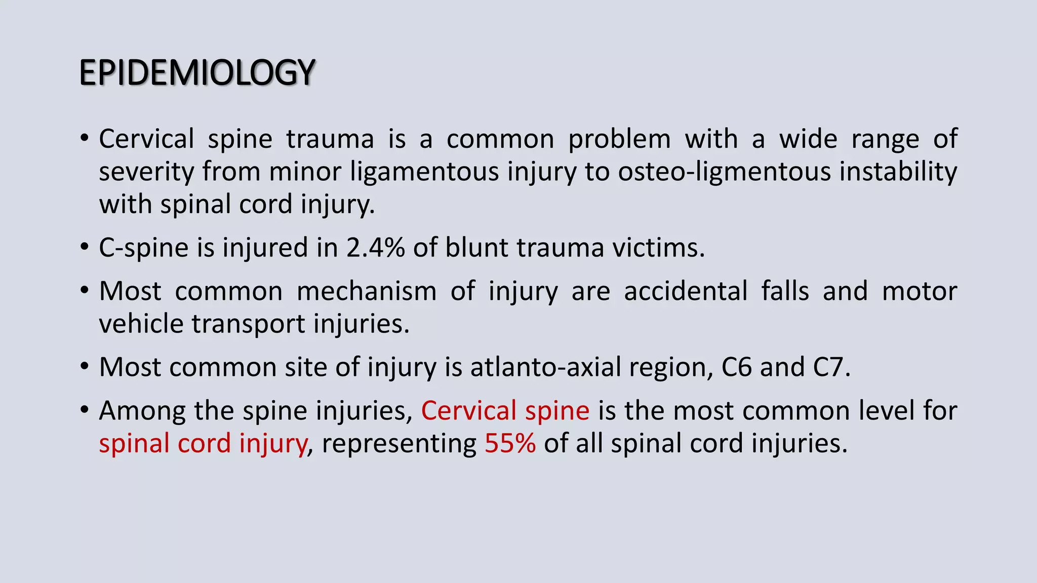 Cervical spine trauma | PPTX