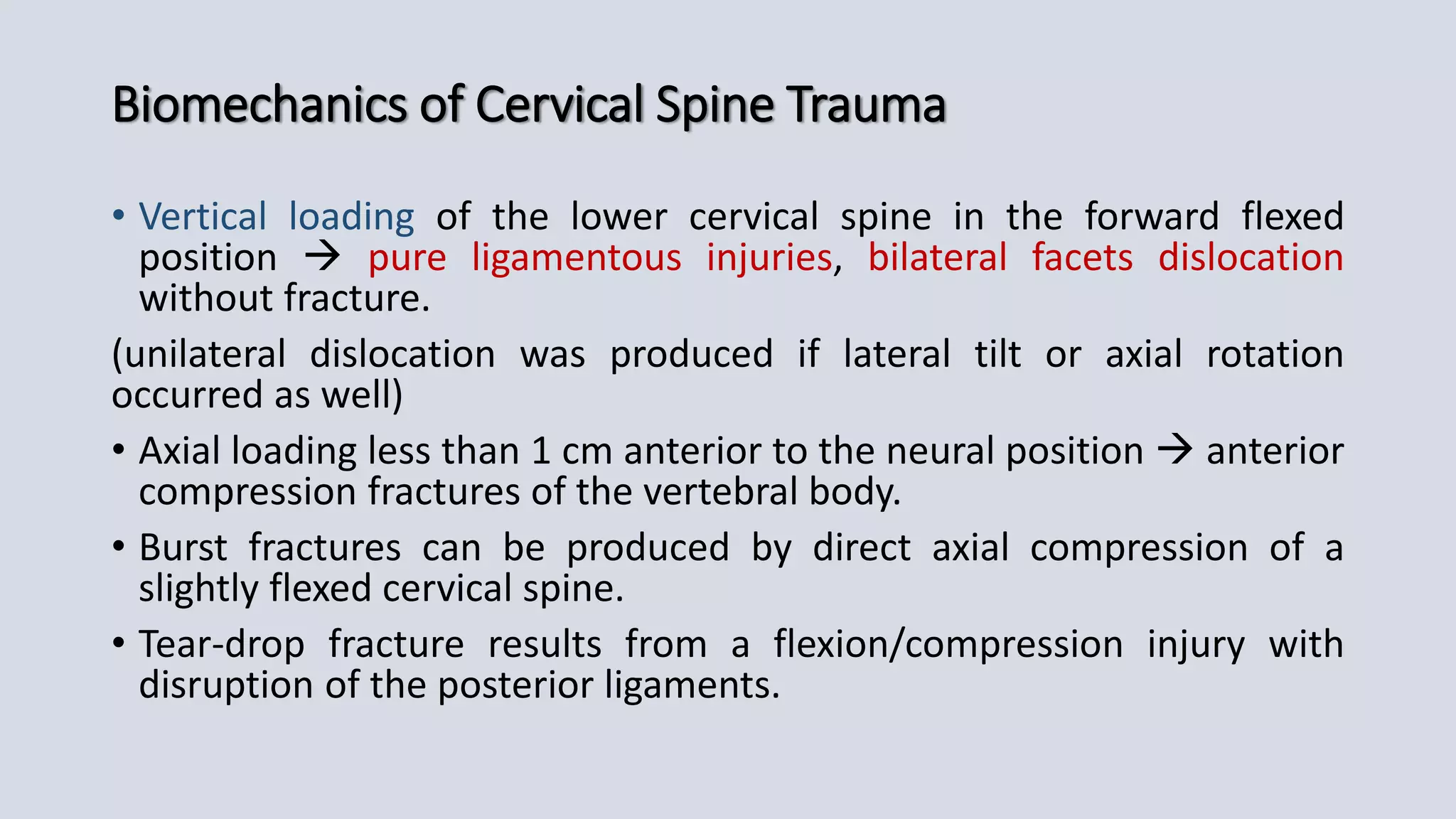 Cervical spine trauma | PPTX | Death, Injury, or Military Conflict | Sensitive Topics