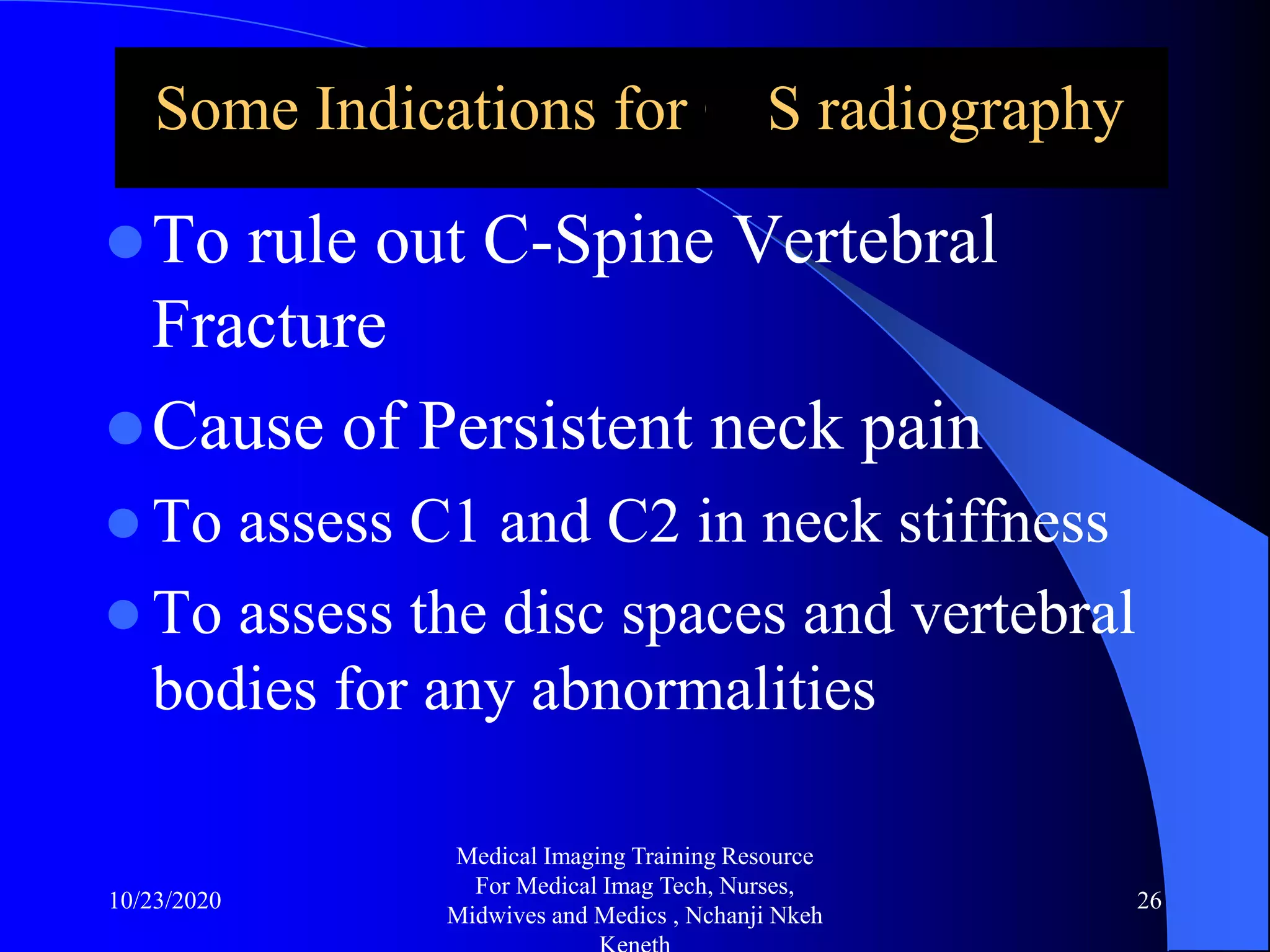 Cervical spine x ray and pathologies radiology training resource ...