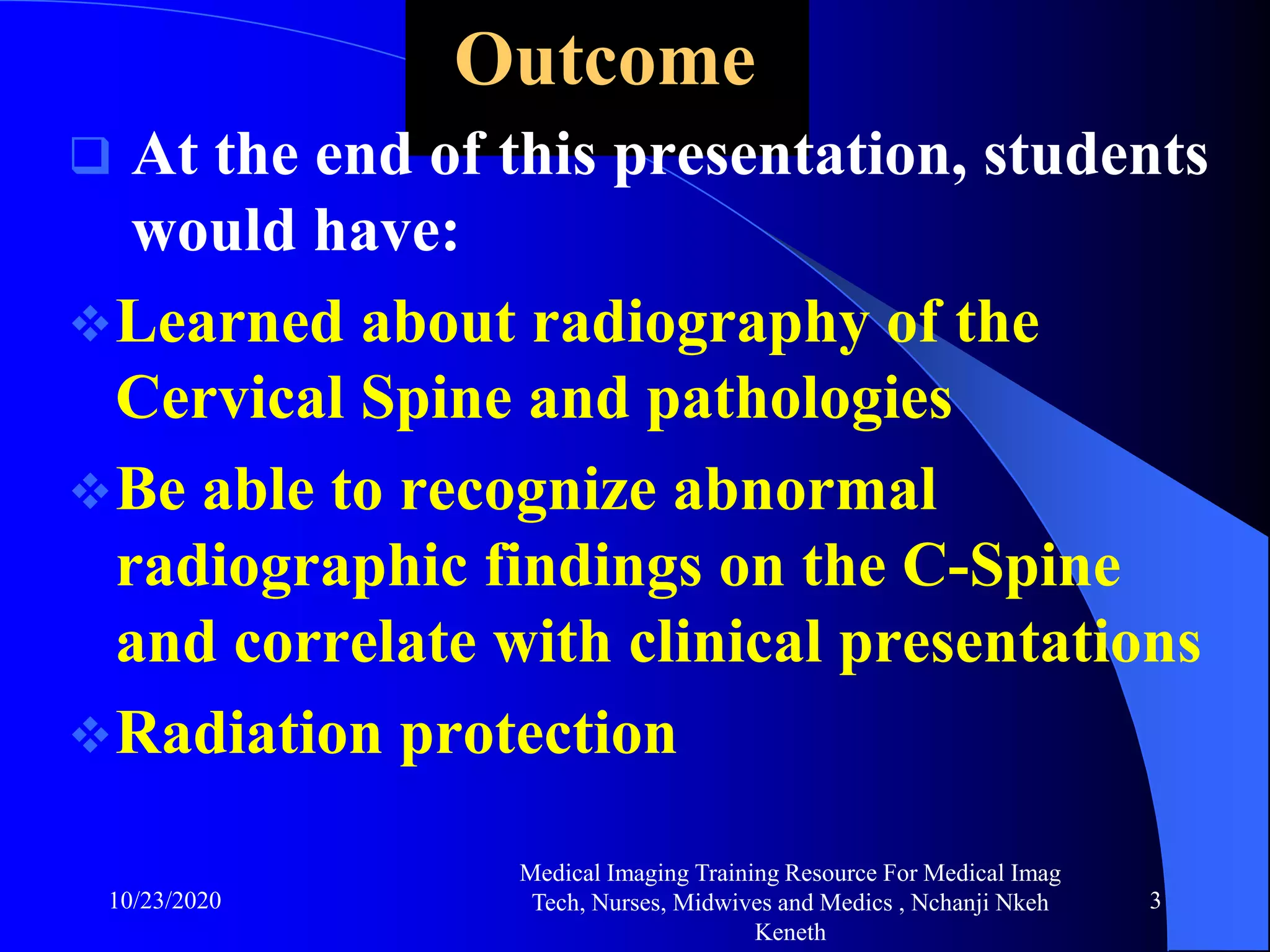 Cervical spine x ray and pathologies radiology training resource ...