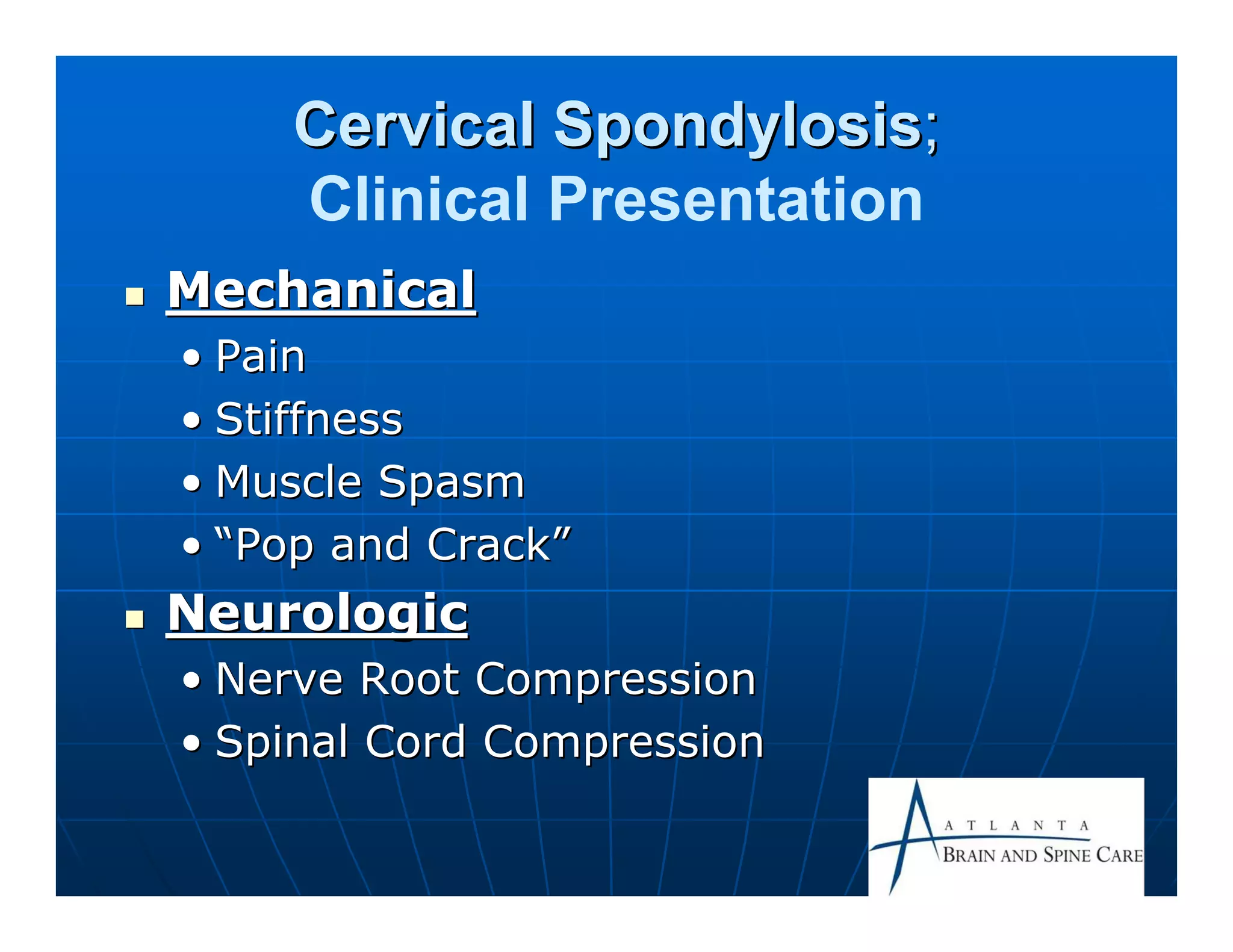 Cervical spondylosis | PDF