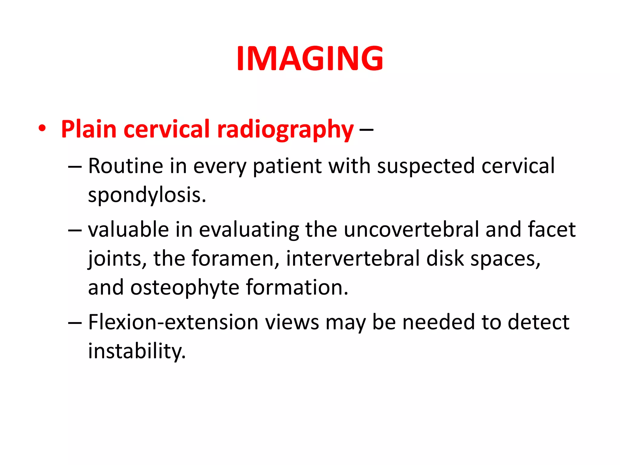 Cervical spondylosis | PPTX