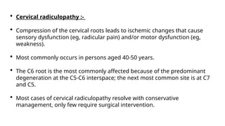 Cervical Spondylosis and associated conditions | PPT