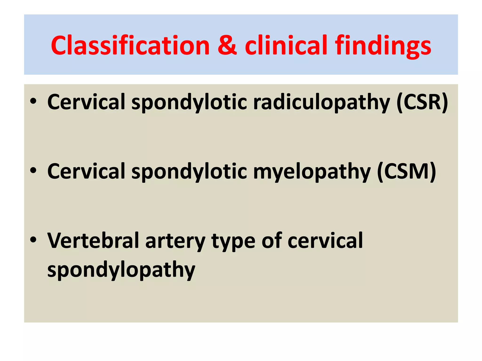 Cervical Spondylosis Syndrome | PPTX