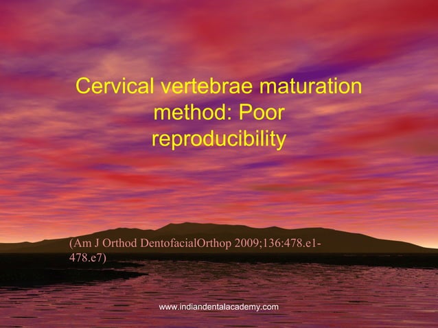 Cervical vertebrae maturation method | PPT