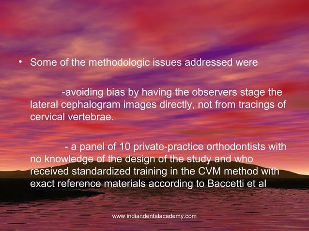 Cervical vertebrae maturation method | PPT