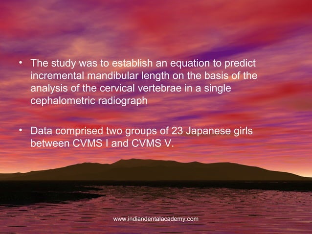 Cervical vertebrae maturation method | PPT