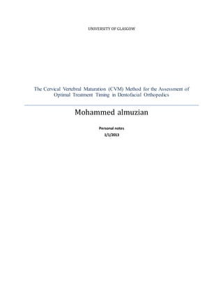 Cervical vertebral maturation (cvm) / for orthodontists by Almuzian | DOCX