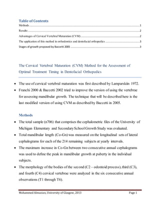 Cervical vertebral maturation (cvm) / for orthodontists by Almuzian | DOCX