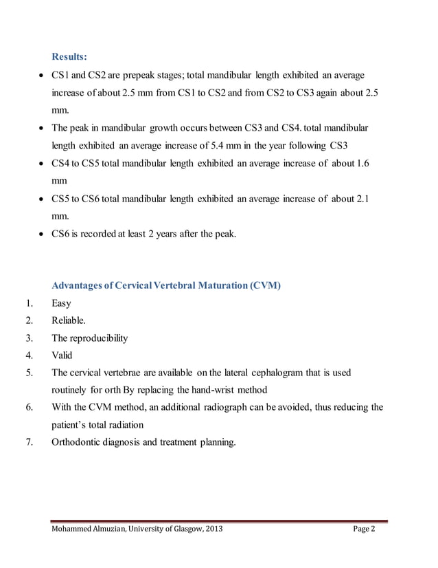 Cervical vertebral maturation (cvm) / for orthodontists by Almuzian | DOCX
