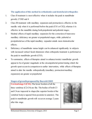 Cervical vertebral maturation (cvm) / for orthodontists by Almuzian | DOCX