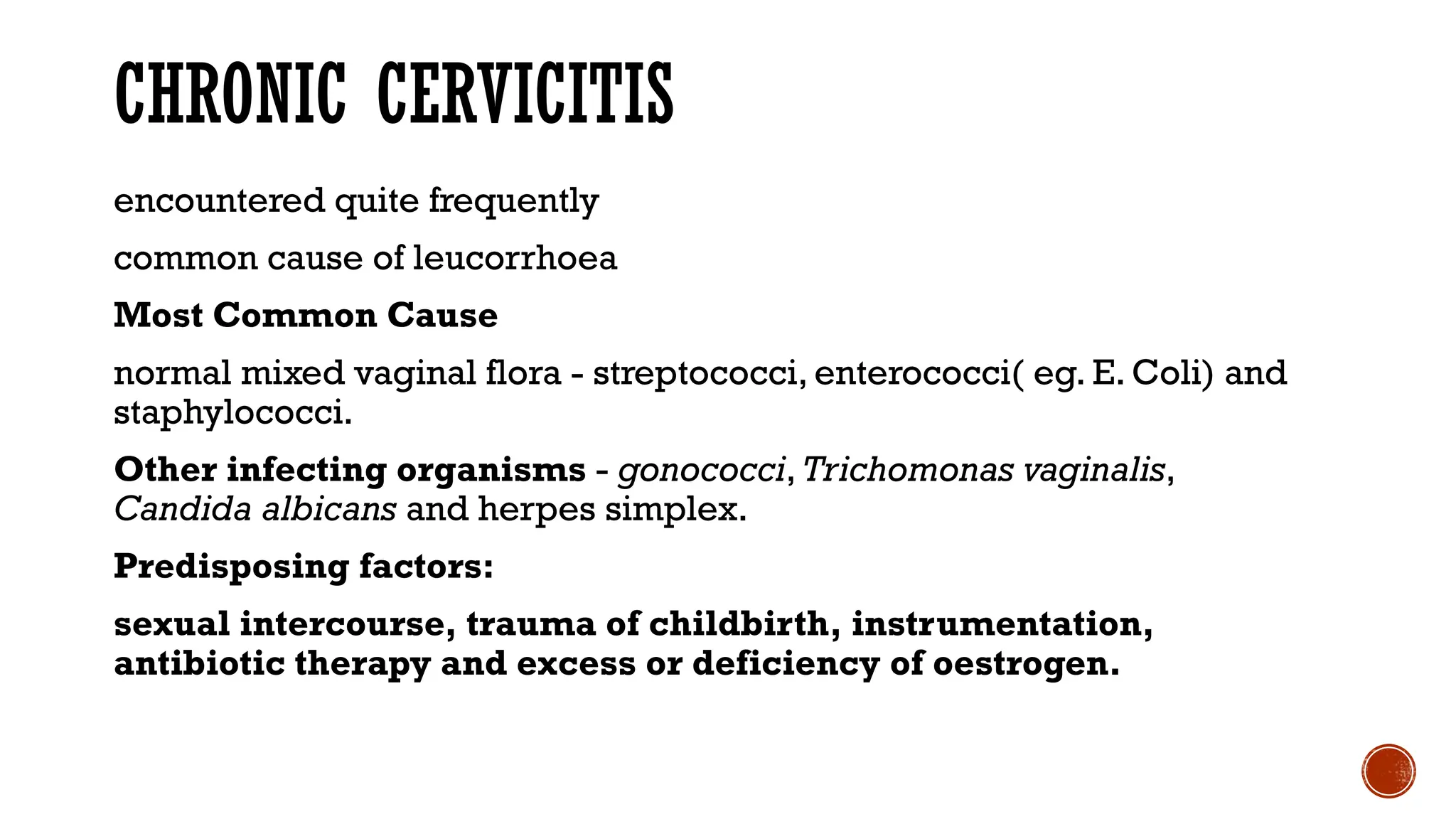 Cervicitis.pptx a n inflammation of cervix | PPT