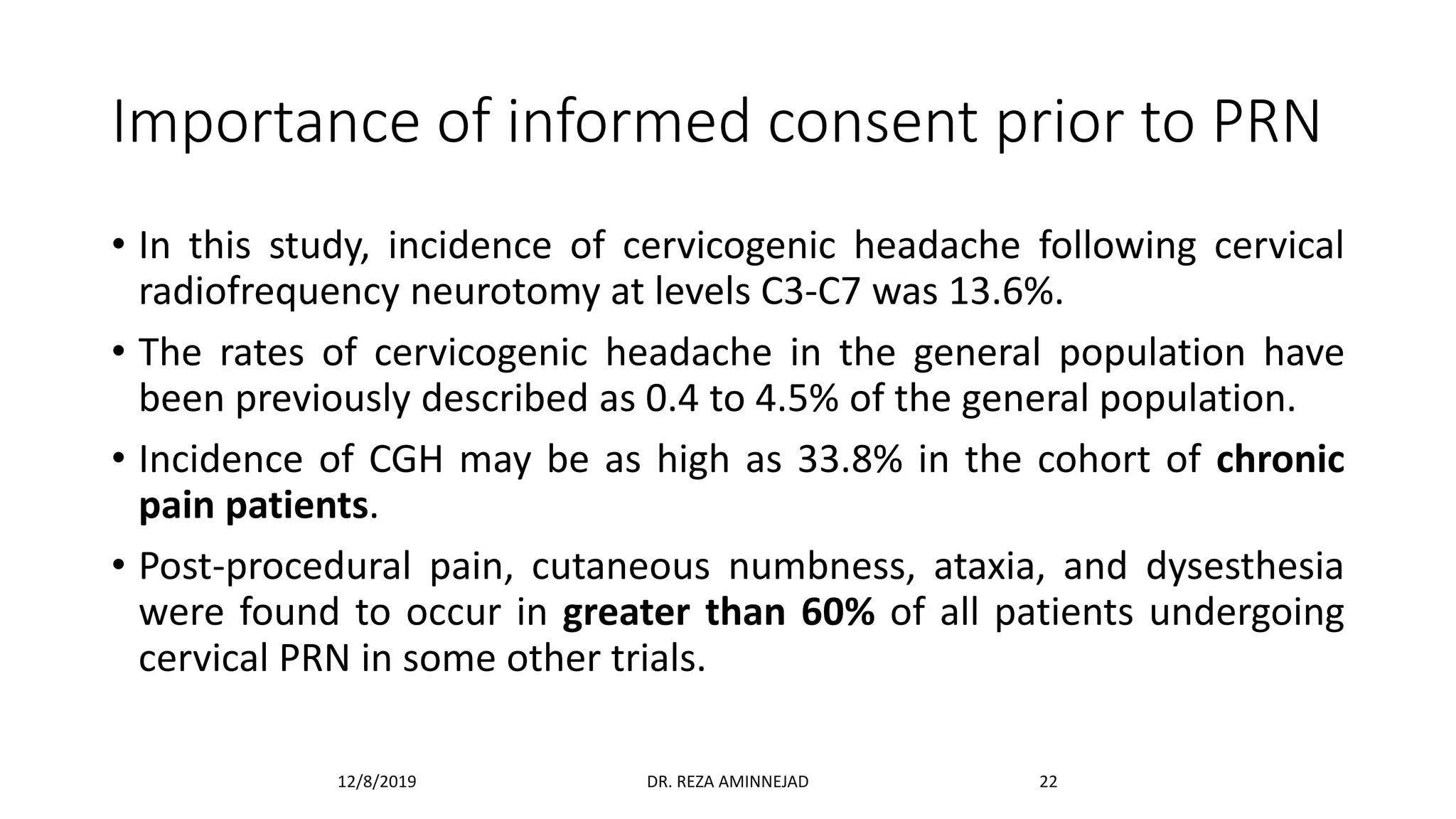 Cervicogenic Headache Following Lower Cervical RF Neurotomy | PPTX