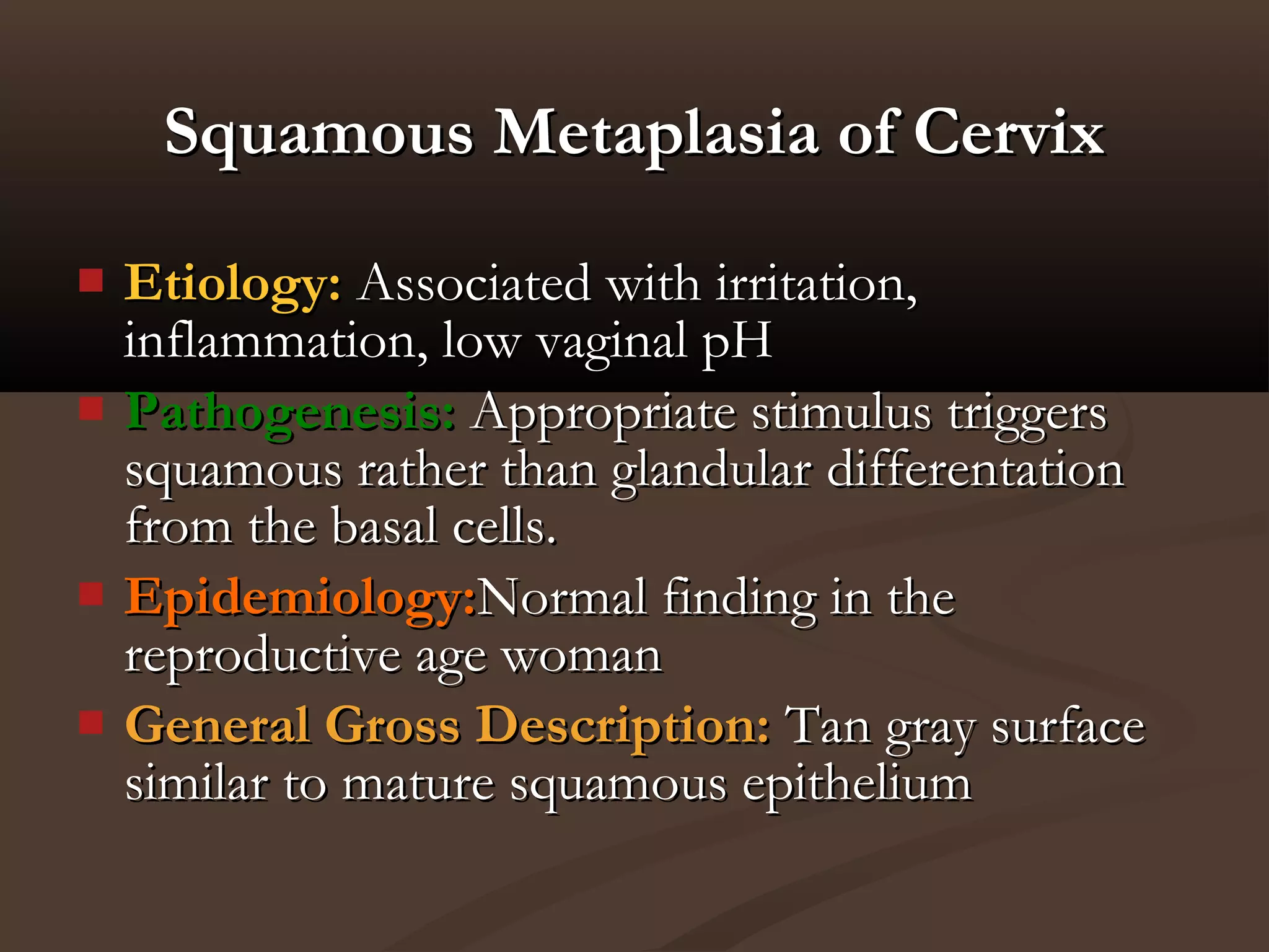 Pathology Of The Cervix Ppt