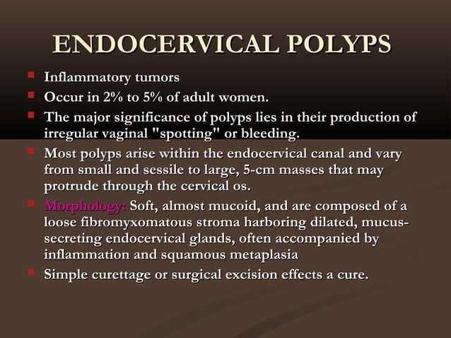 PATHOLOGY OF THE CERVIX | PPT | Reproductive Health | Diseases and ...