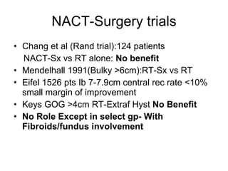 Cancer Cervix- NACT vs RT+CCT | PPT