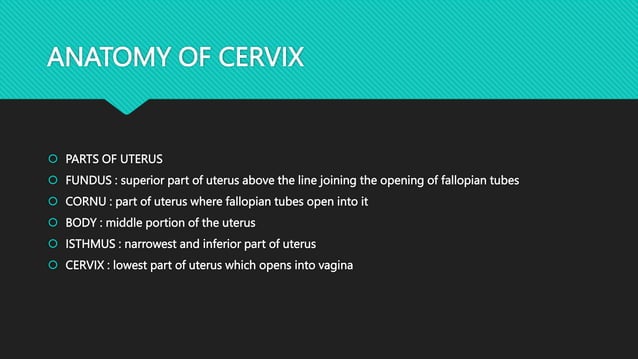 Anatomy of cervix | PPTX