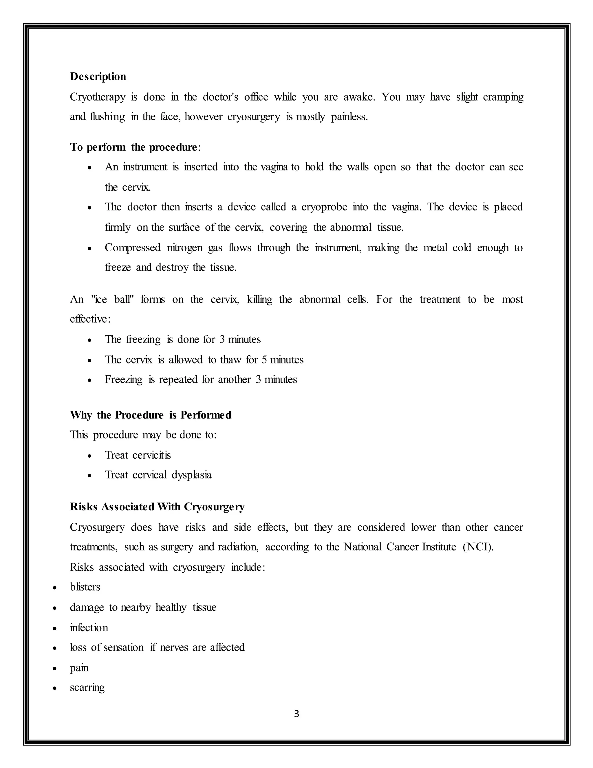Cervix cryosurgery-Clinical Teaching.word file | DOCX