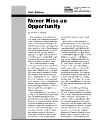 Never Miss an Opportunity | PDF