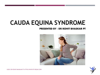 Cauda Equina Syndrome - Dr Rohit Bhaskar | PDF | Brain and Nervous ...