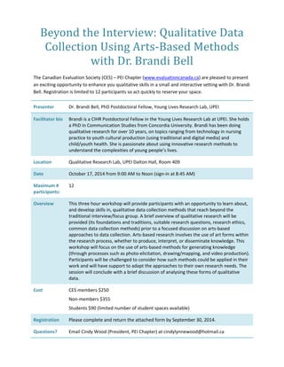 Beyond the Interview: Qualitative Data Collection Using Arts-Based Methods with Dr. Brandi Bell ...