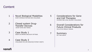 CHALLENGES OF IMPLEMENTING CSTDs IN NOVEL MODALITIES | PDF