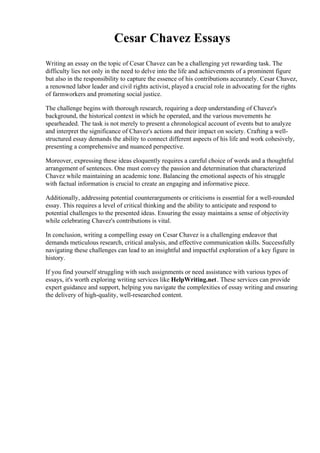 Cesar Chavez Essays | PDF
