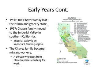 Cesar Chavez Power Point Edjucation on His life and lagacy | PPTX